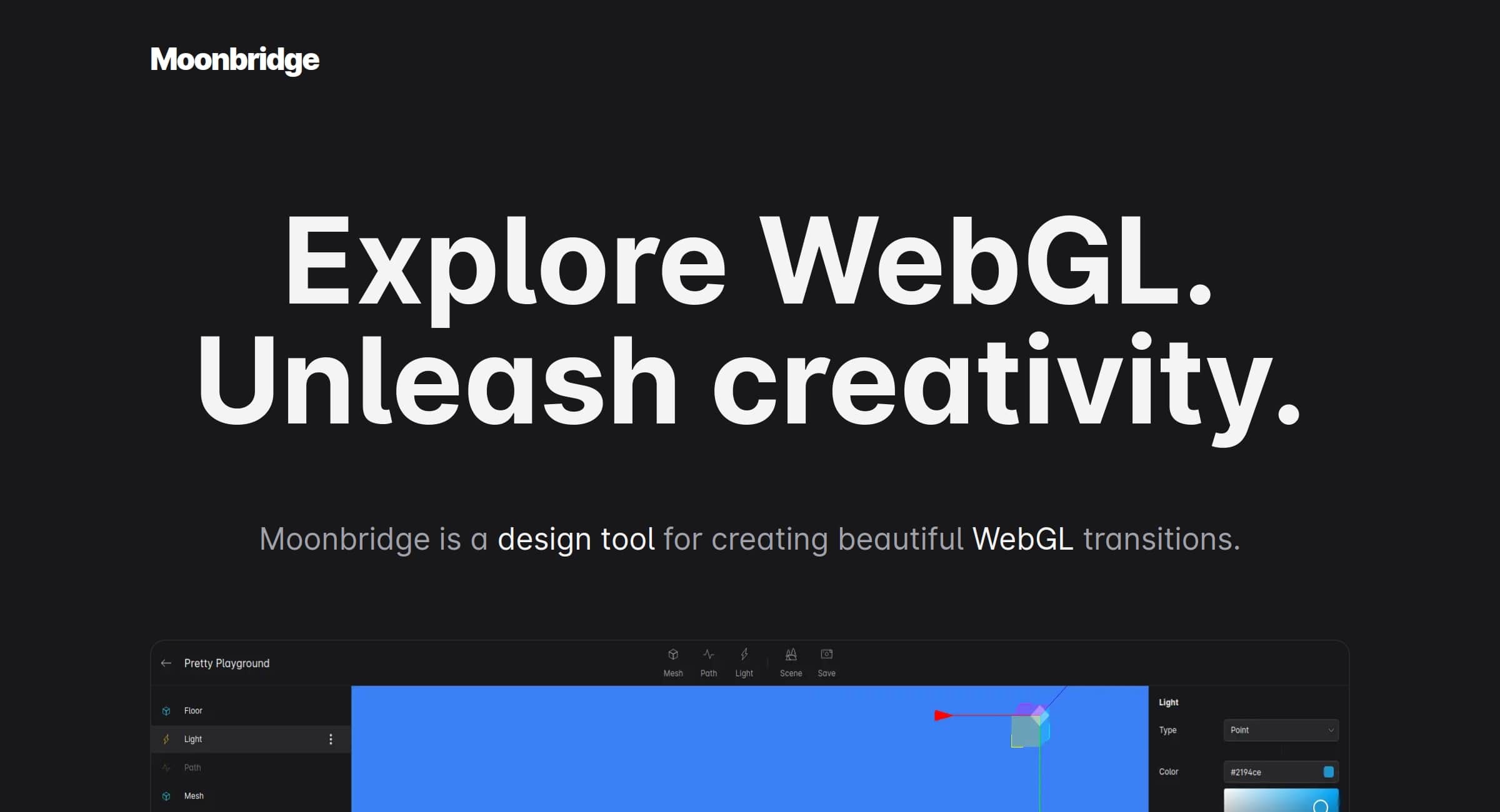 Moonbridge | Explore WebGL. Unleash creativity.